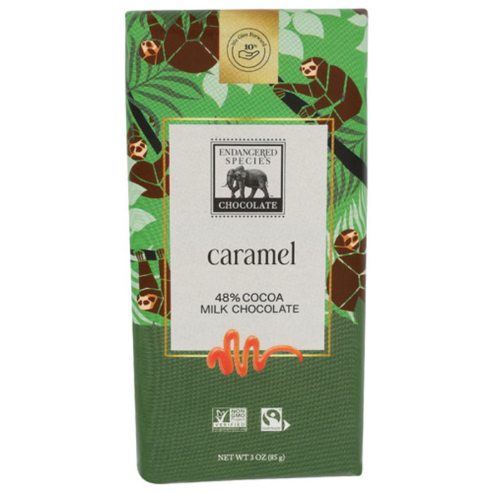 Endangered Species - Sloth Caramel Milk Chocolate Bar, 3 Oz - Pack of ...